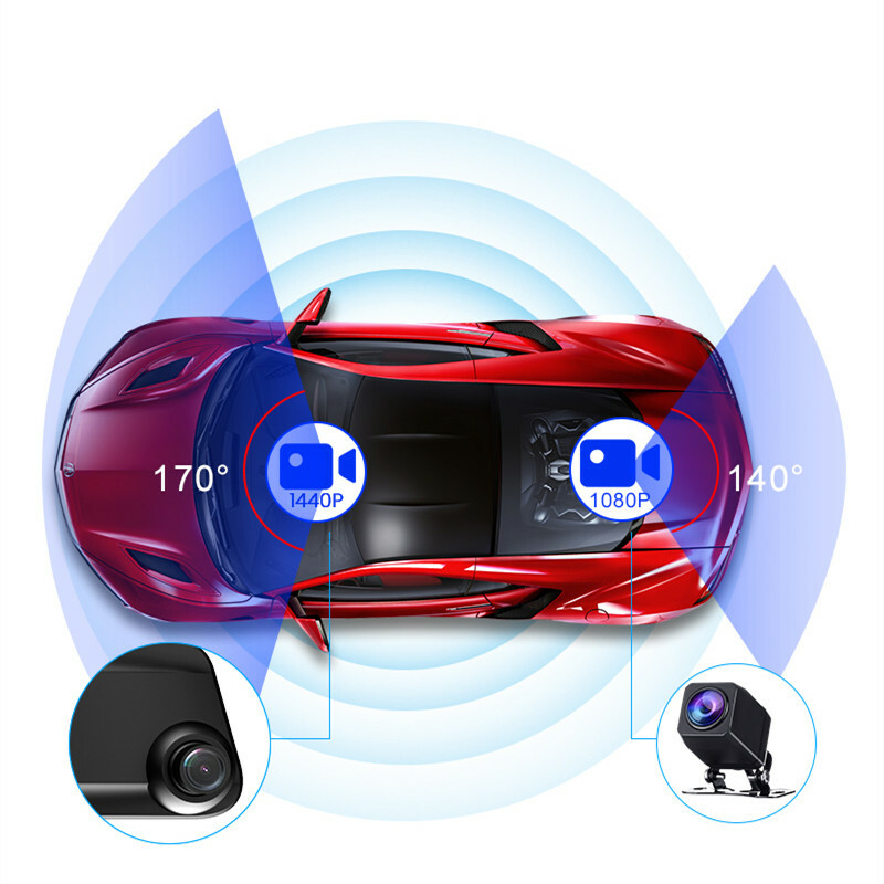 12 In Dash Cam Touch Screen Dash Camera Dual Lens Video Recorder ...