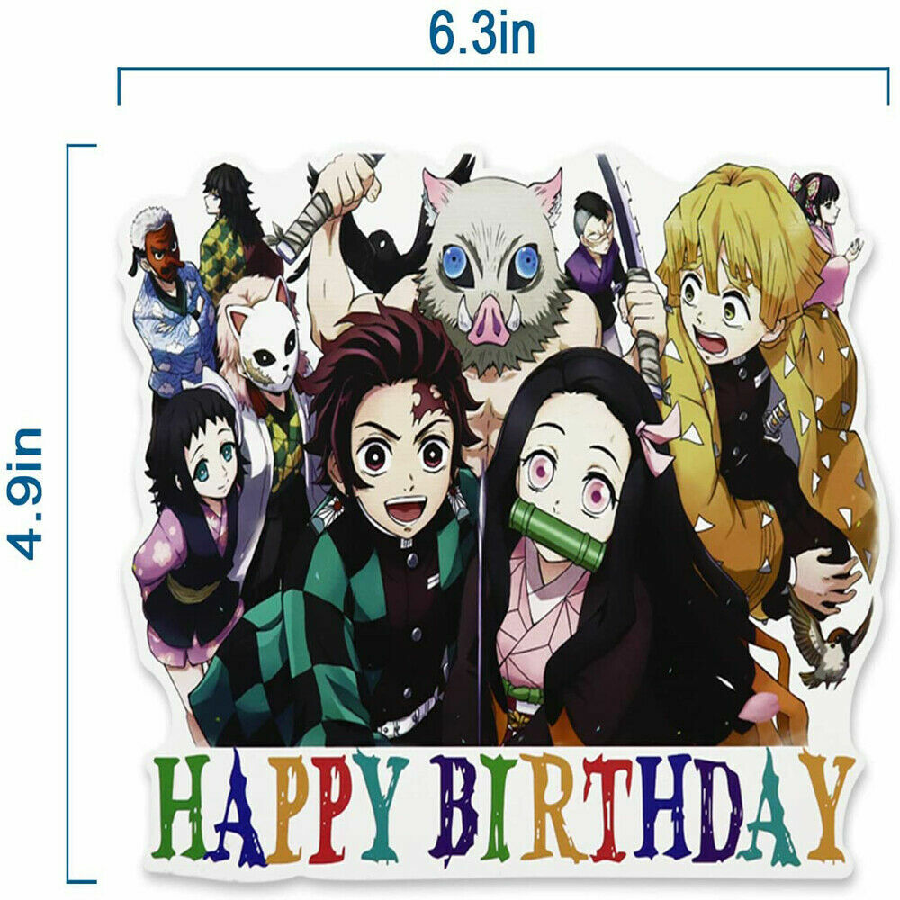 Anime Demon Slayer Birthday Party Decorations,Balloon Banner Cake ...