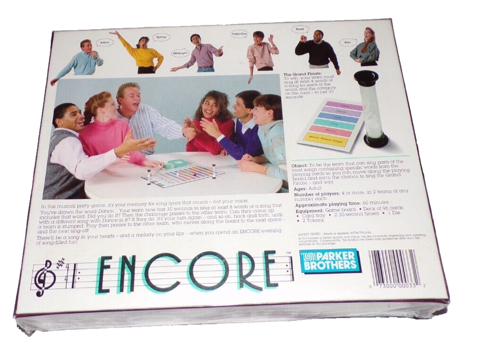 ENCORE BOARD GAME vintage 1989 Parker Brothers shrink-wrapped BRAND NEW ...