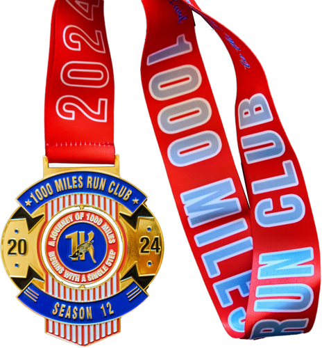 2024 'RUN 1000 MILES CHALLENGE' FINISHERS SPINNER MEDAL RUNNING 1K RUN ...