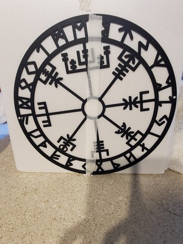 METAL~ Hollowed Iron Wall Hanging ~ VIKING COMPASS~ VEGVISIR ~ RUNES | eBay
