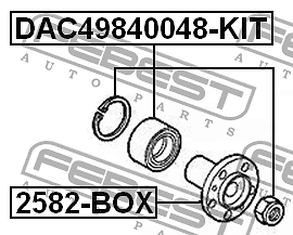2582-BOX Febest FRONT WHEEL HUB 1328045080, 71744501, 1346653080, 3307. ...