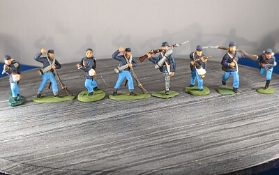 45mm Union Infantry Soldiers Hand Painted Plastic Civil War Advancing ...