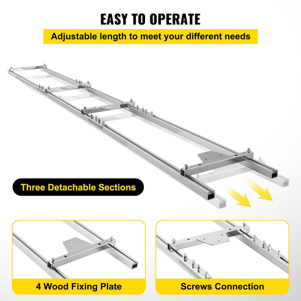 Portable Chainsaw Mill Aluminum Steel Planking Lumber+9FT Rail Mill ...