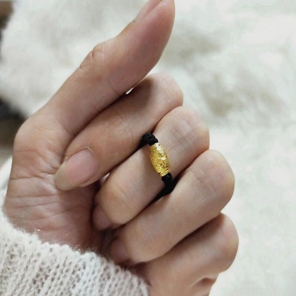 Jewelry Accessories Gold Transfer Bead Ring Lucky Good Luck Ring Couple ...