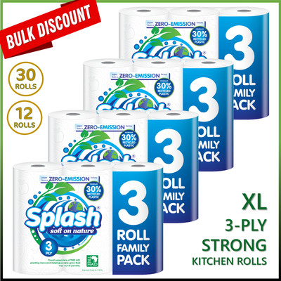 Splash Kitchen Roll X Large Paper Strong 3pack 3PLY Towel, as Regina ...