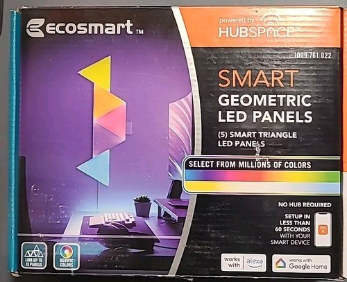 EcoSmart Smart Color Changing Dimmable 5 Geometric Triangle LED Light ...