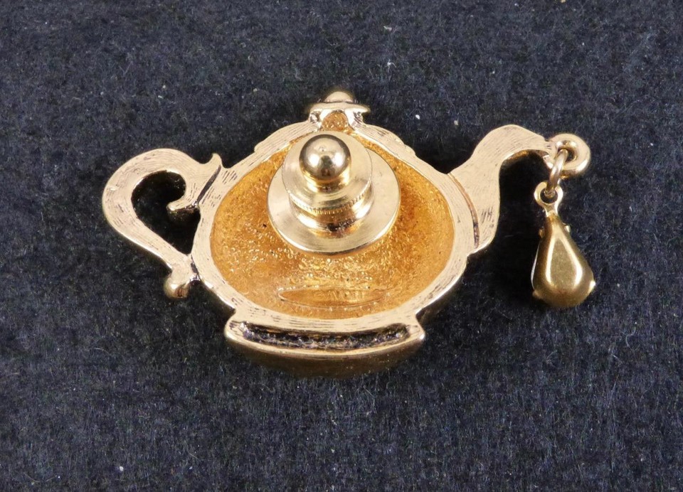 Vintage AVON Gold Tone Flower Tea Pot Lapel Pin | eBay