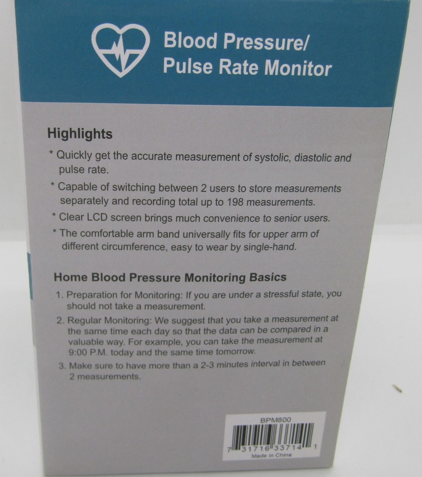 Electronic Blood Pressure Monitor, Arm Type Blood Pressure Monitor. | eBay