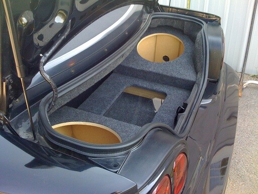 94-04 Mustang Convertible Custom Sub Box Subwoofer Enclosure & Amp Rack ...