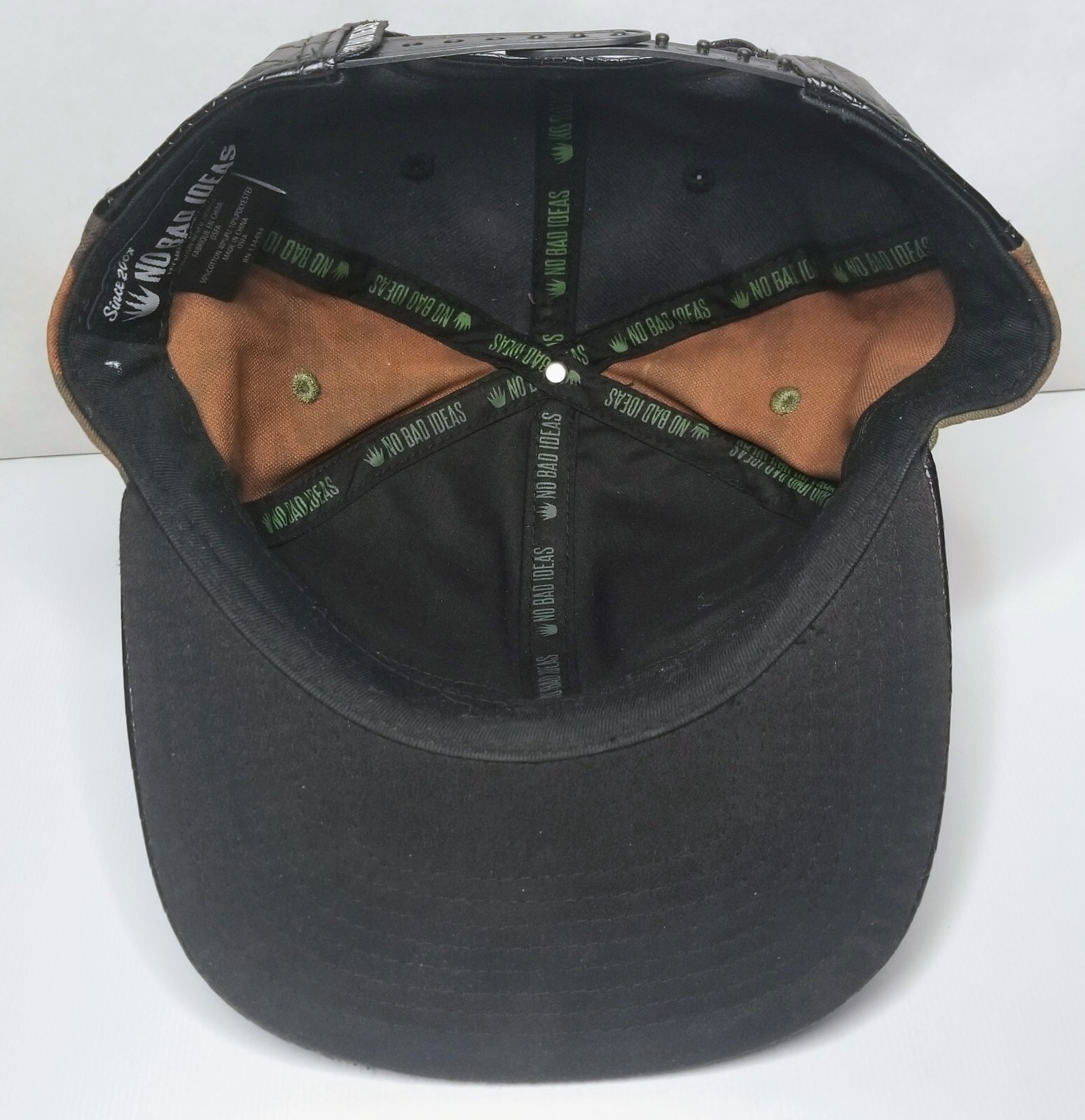 No Bad Ideas - Blank Camo Snapback Hat Cap with Leath… - Gem