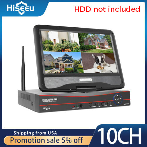 10'' LCD Wireless WiFi NVR 8 Channels Network Video Recorder For ...