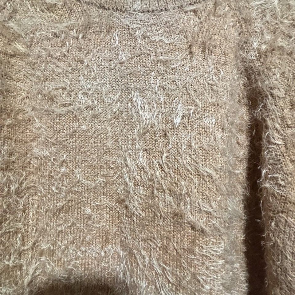 Z Supply Alora Eyelash Sweater Size Medium Copper Brown Color Round Neck Top | eBay