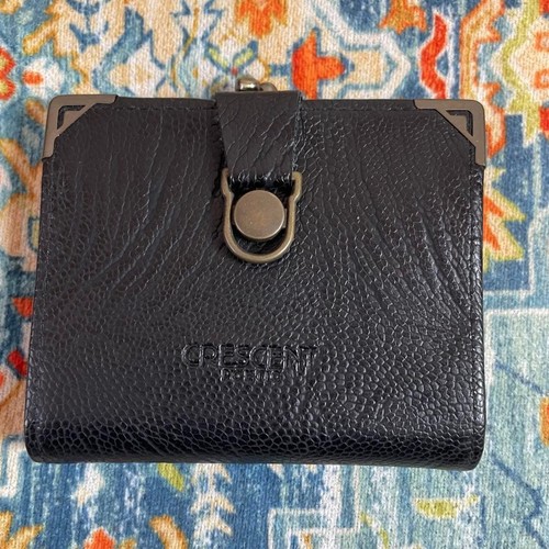 CRESCENT POETIC bifold wallet black leather like | eBay