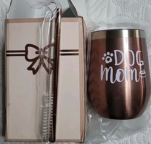 Travel Mug Stainless Dog Mom's Rose 12 Oz Mug With Straw and Clean ...