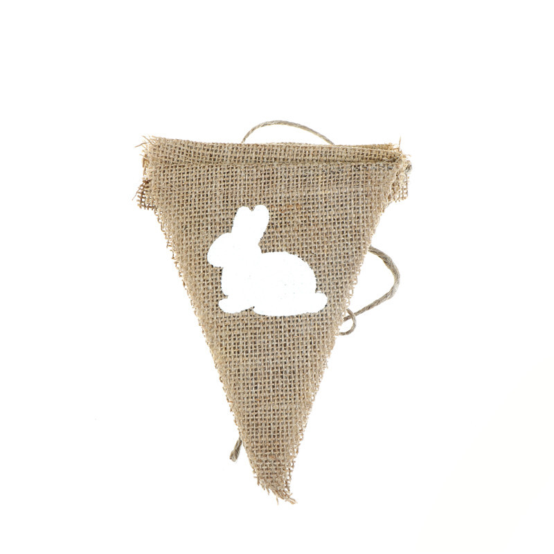 rustic burlap bunny rabbit pennant flag banner bunting easter party ...
