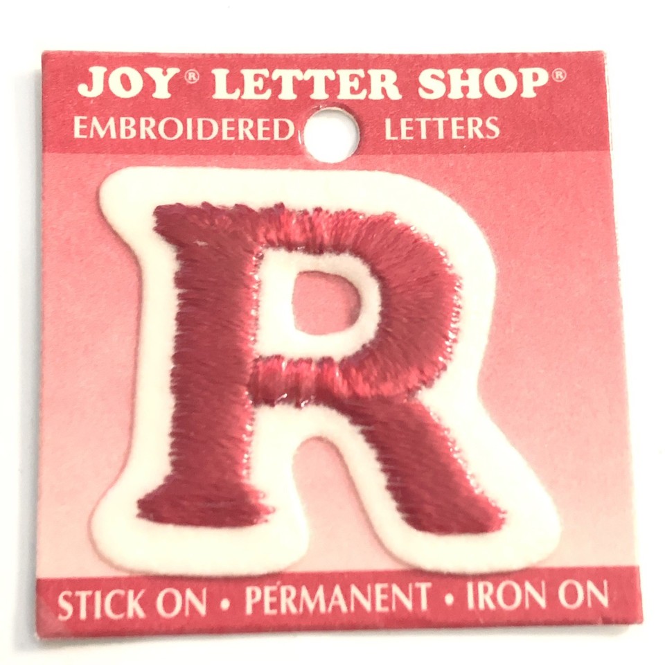 Joy Letter Shop Red R 1.5” Iron Stick On Embroidered Patch Appliqué ...