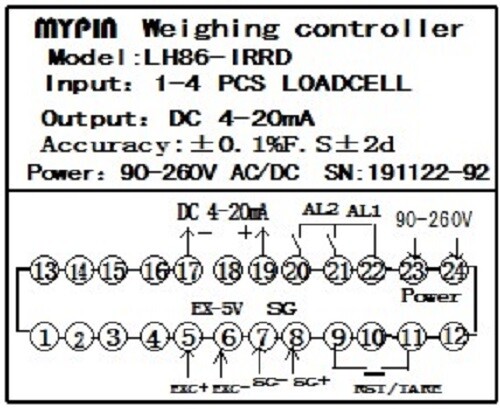 NEW LH86-IRRD 6 LED digital display weight load cell controller scale ...