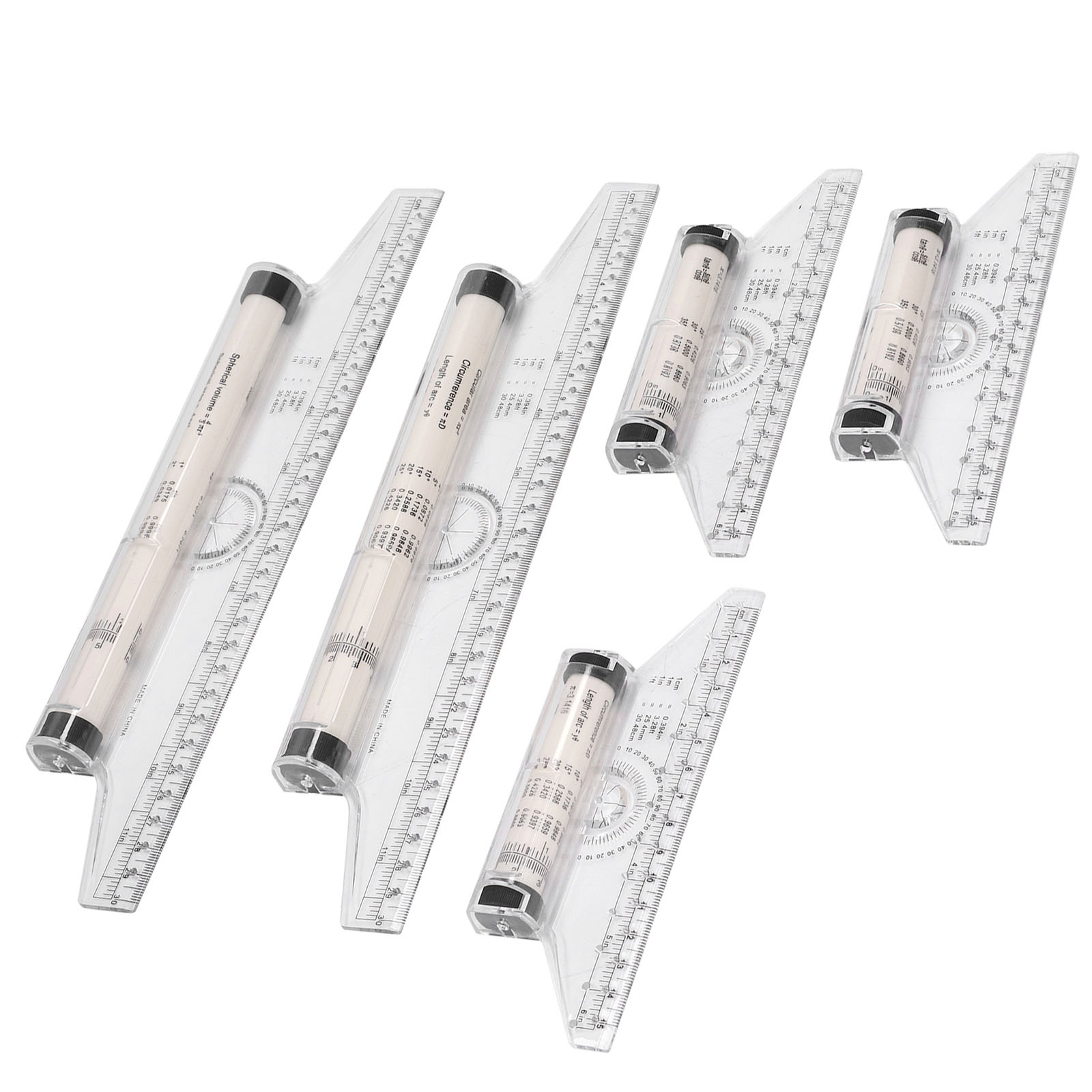 5pcs Measuring Rolling 15cm 30cm Light Weight Parallel Rolling Ruler ...
