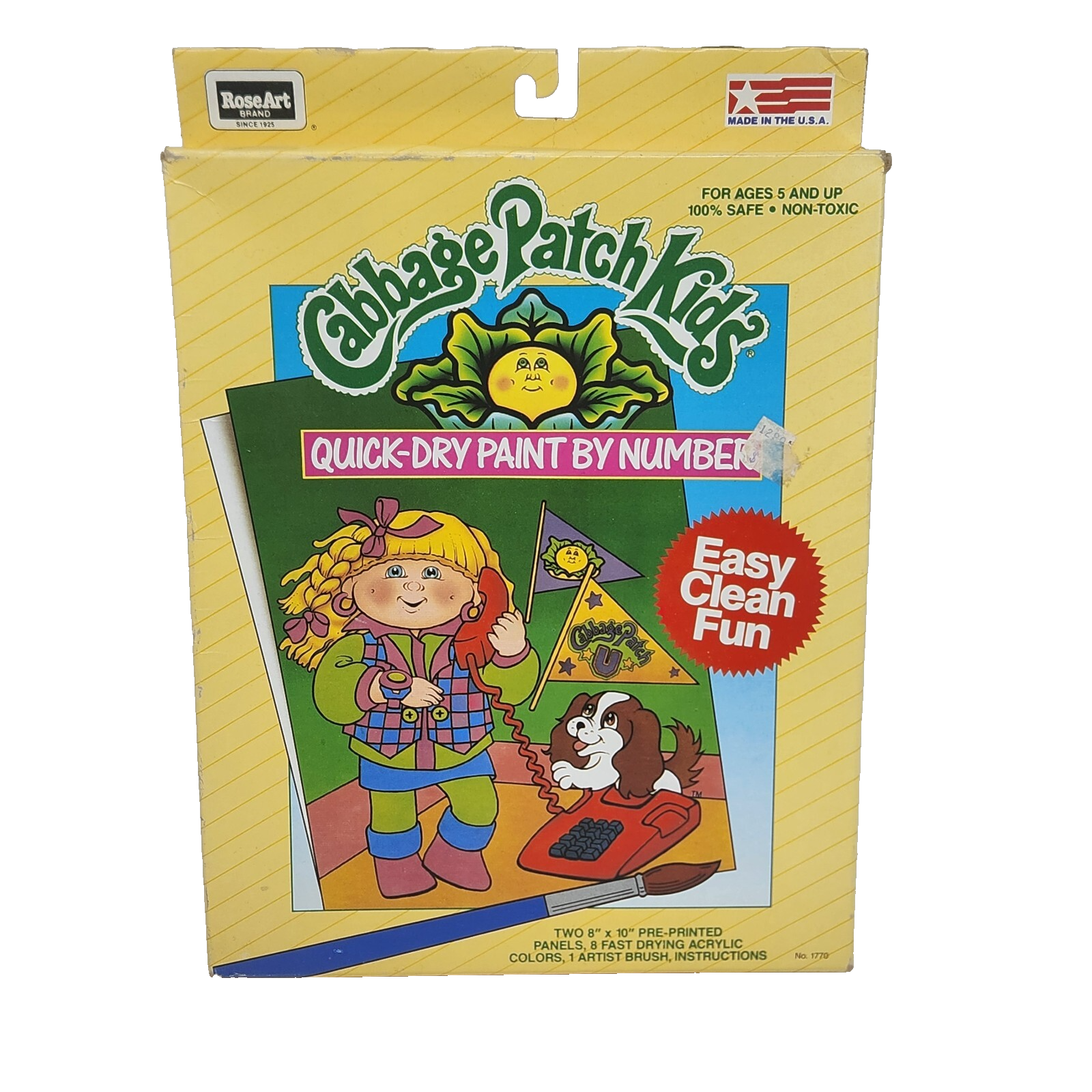 VINTAGE 1990 ROSEART CABBAGE PATCH KIDS QUICK DRY PAINT BY NUMBER NEW ...