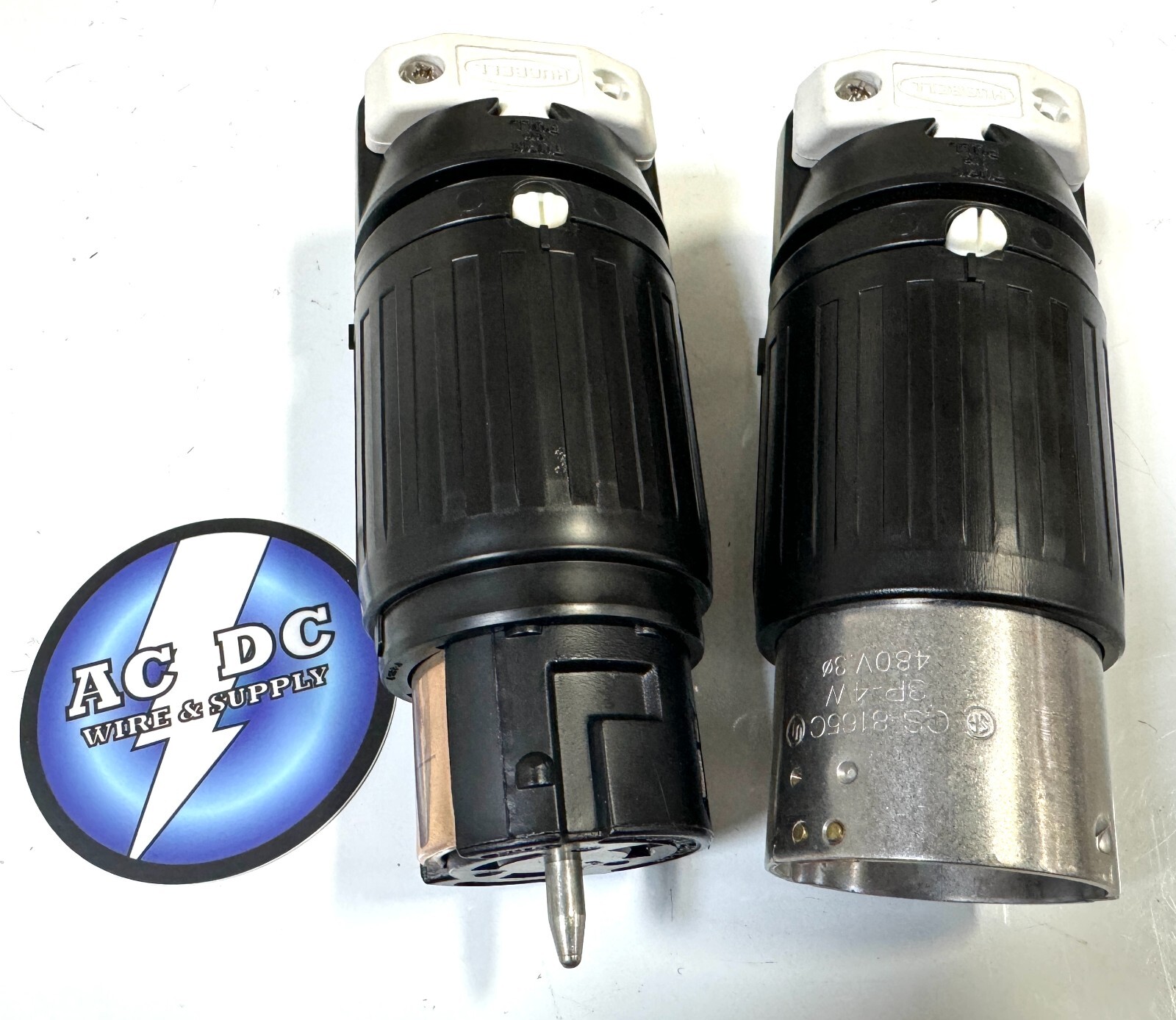 NEW Hubbell CS8164C/CS8165C Locking Connector 50 amp 480V 3 Pole and 4W ...