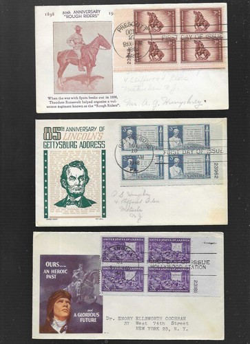 US FDC FIRST DAY COVERS 1940 'S PLATE BLOCKS COLLECTION LOT OF 18 | eBay