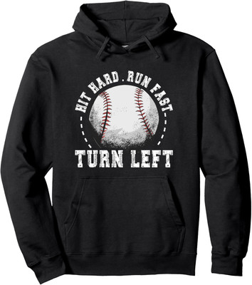 Sports Hit Hard Run Fast Turn Left Baseball Player Unisex Hooded ...