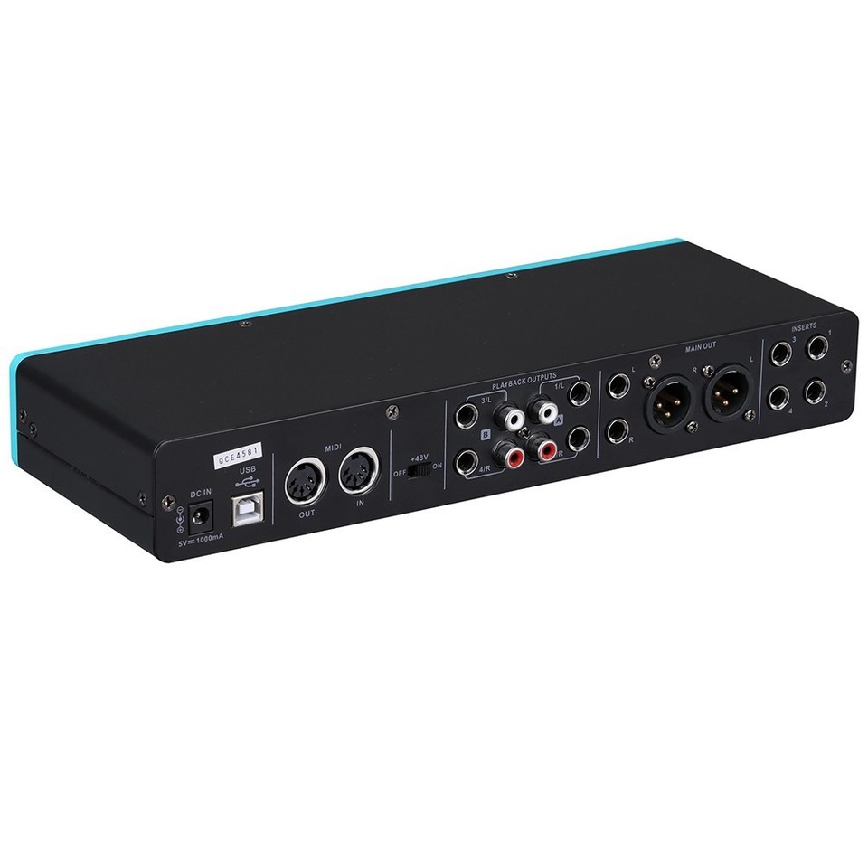 Compact USB Audio Interface 4x4 with Integrated Mic Preamplifier for ...