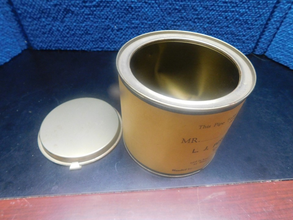 L.J. PERETTI CO. BOSTON MA EMPTY VINTAGE PIPE TOBACCO ADVERTISING 16Oz ...