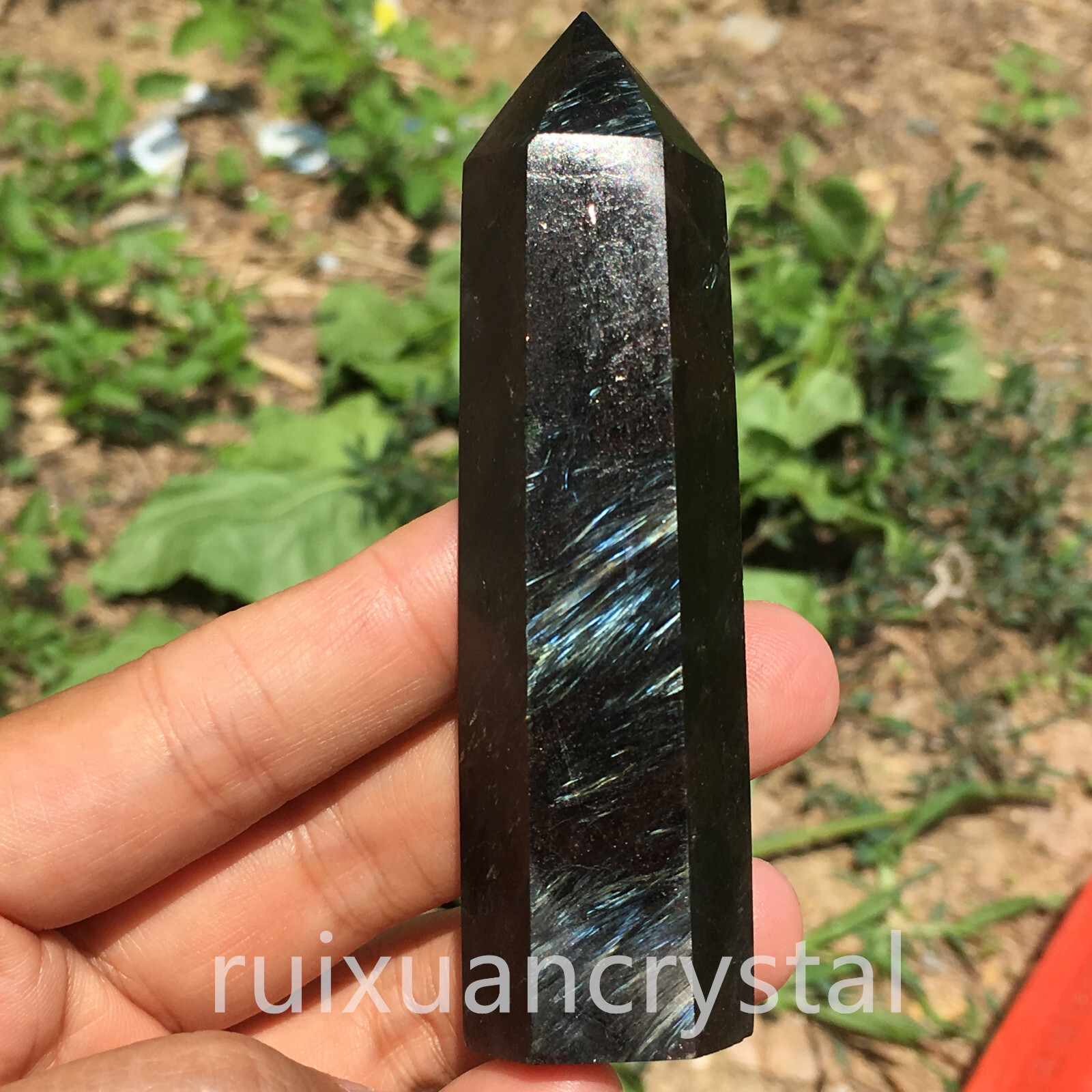 2.2LB Natural Astrophyllite quartz crystal obelisk wand point healing ...