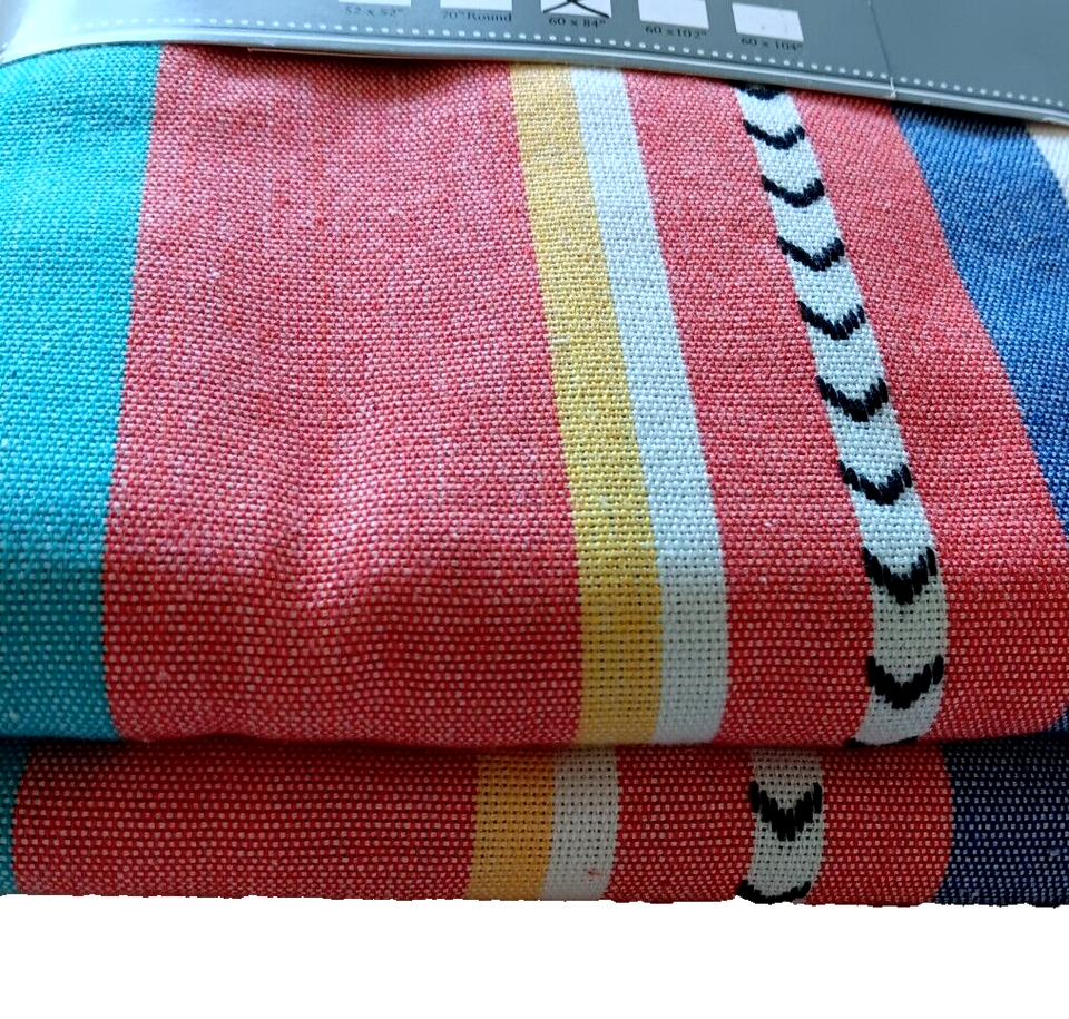 DII Design Imports Verano Striped Tablecloth 60" x 84" Brand New | eBay