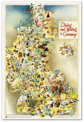 GERMAN FOOD MAP Gourmet European Dining & Wining in Germany circa 1950 ...