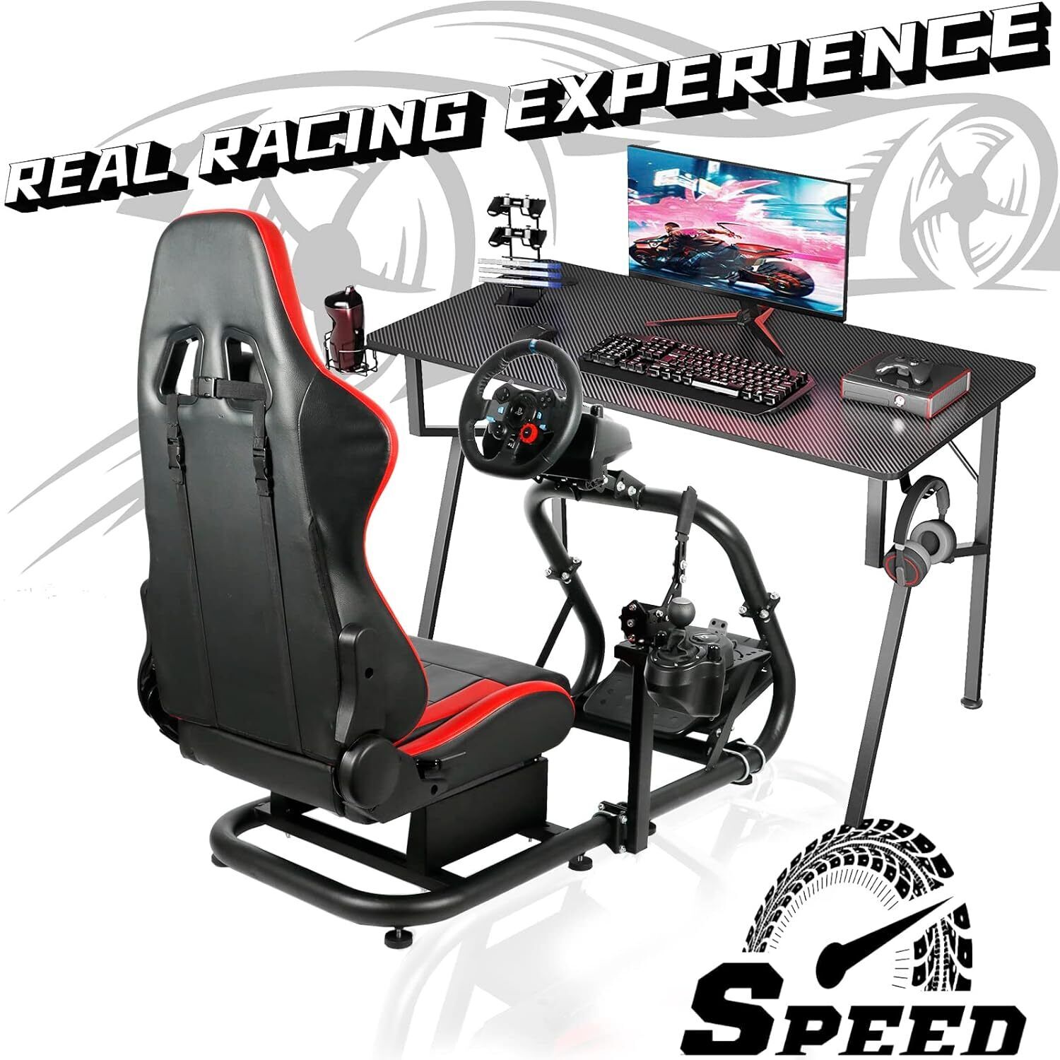 Dardoo Sim Racing Cockpit with Seat Fit Logitech G920 G29 GPRO ...