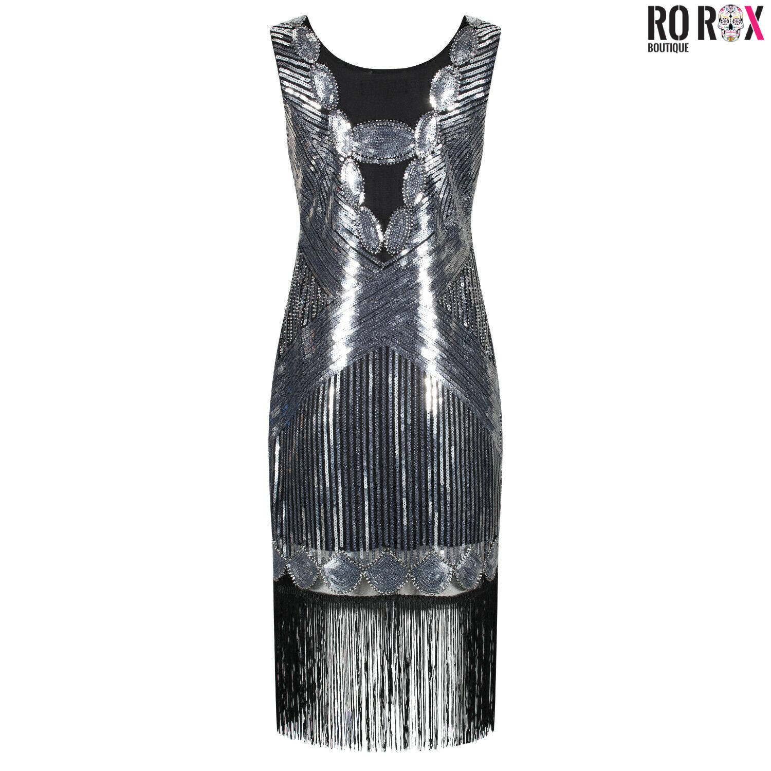 Ro Rox Dress Flapper 1920's Sequin Tassel Cocktail Party Great Gatsby ...