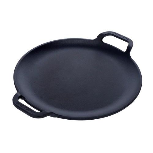 10-Inch Cast Iron Comal Pizza Pan with 2 Side Handles, Preseasoned with ...