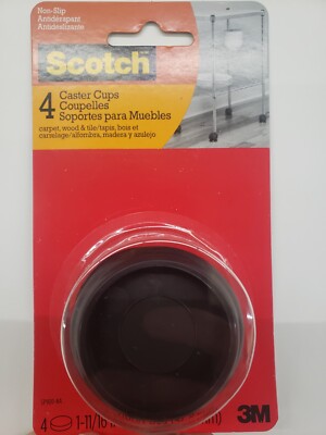 Floor Protection Scotch Caster -Cup Round Hard Brown Plastic 1-11/16in ...