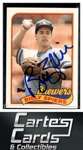 Billy Spiers 1989 Topps Traded #115T Milwaukee Brewers TTM/IP Signed ...