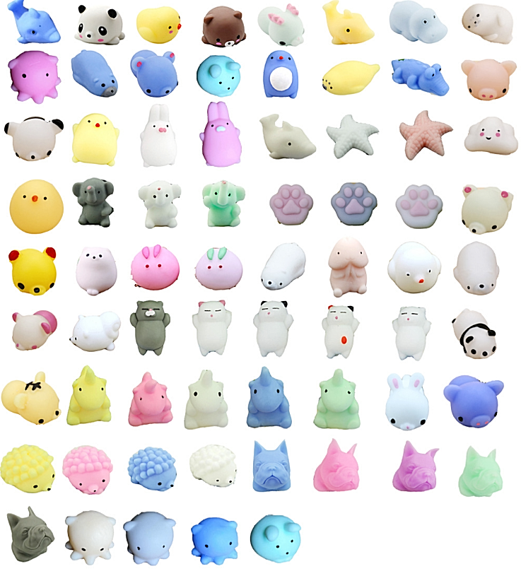 50x Cute Mini Animal Squishies Kawaii Mochi Squeeze Toys Stretch Stress ...