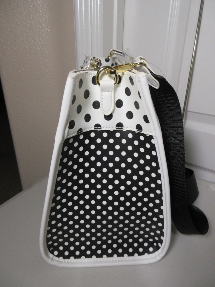 BETSY JOHNSON DOTS/PUFF HEART SHOULDER BAG XOBECA BLACK-WH MULTI NWT | eBay