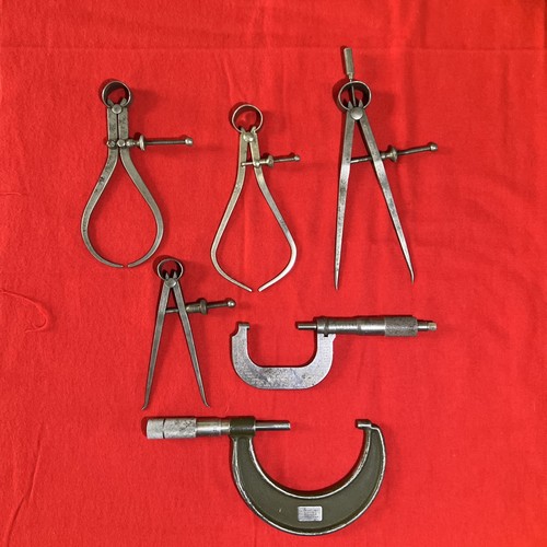 Vintage Lot Of 6 Vintage Caliper Micrometer Measuring Tools STARRETT ...
