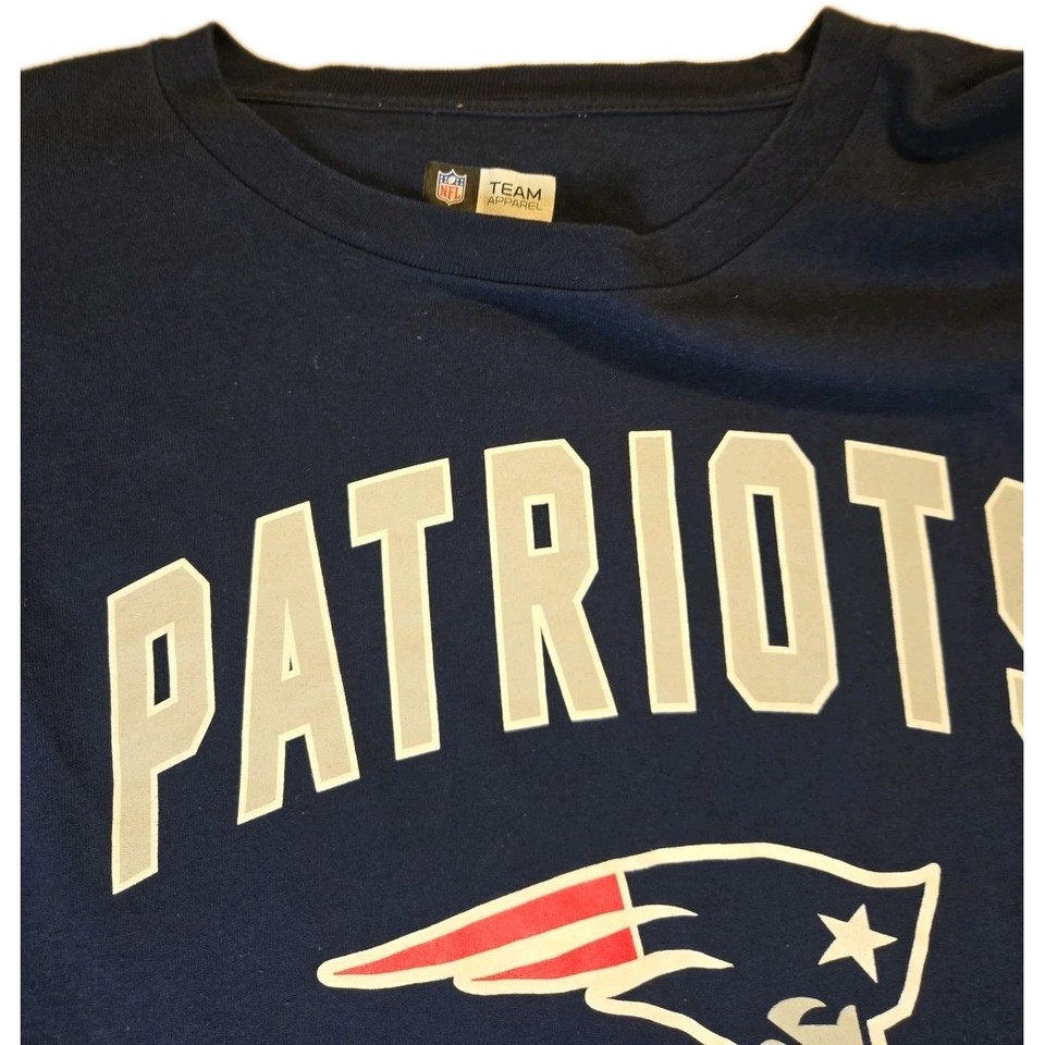 NFL Team Apparel Patriots Long Sleeve Shirt Navy 2XL Cotton Football | eBay