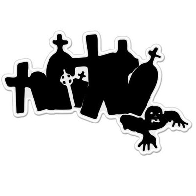 Zombie Tombs Cemetery Scary car bumper sticker decal 6" x 4" | eBay