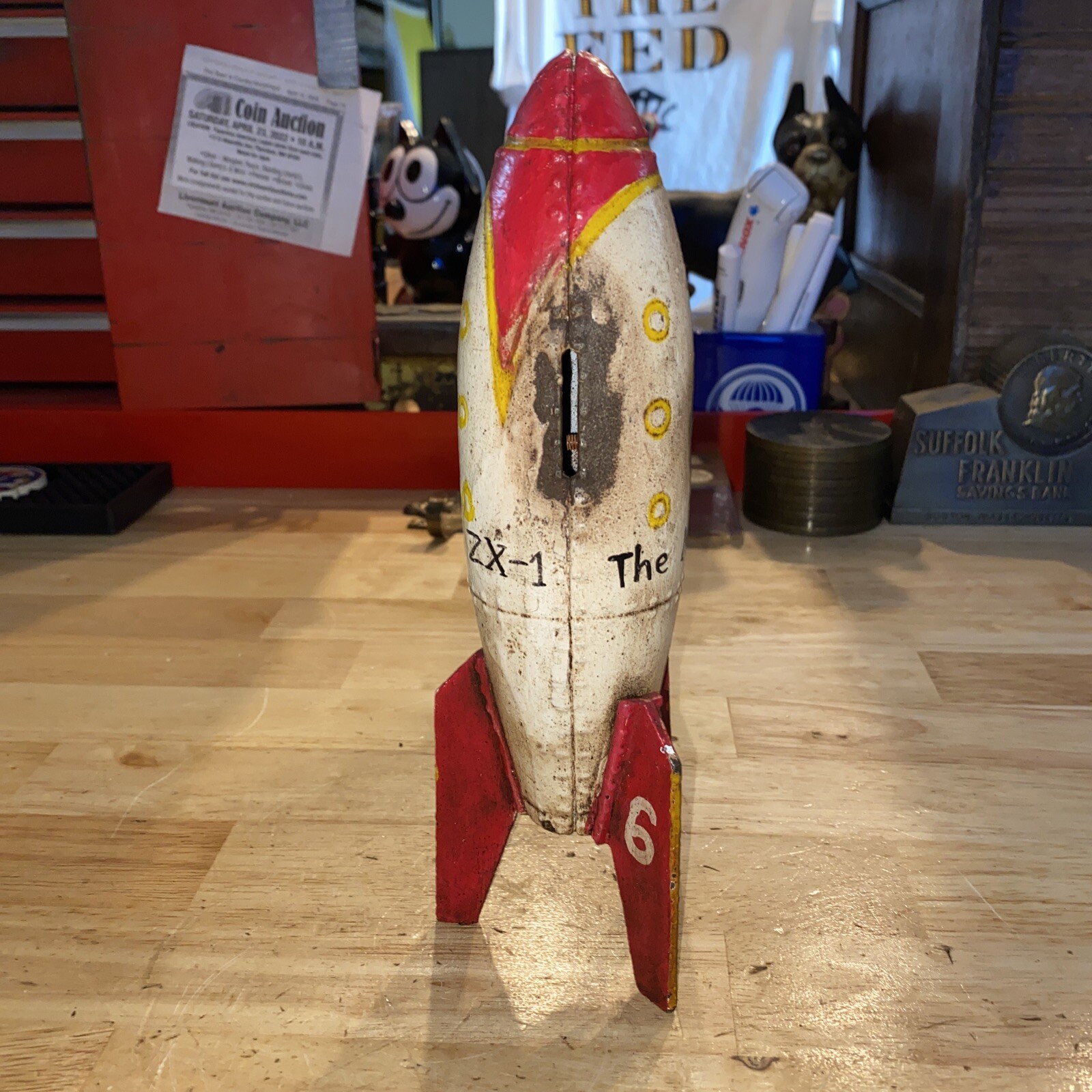 Apollo Moon Rocket Piggy Bank CAST IRON SpaceX Elon Musk NASA Collector ...