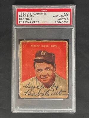 1932 Babe Ruth U.S Caramel SIGNED PSA Auto 9 ONLY ONE KNOWN.. UNICORN ...