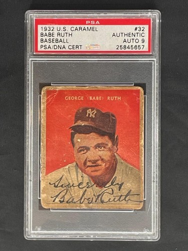 1932 Babe Ruth U.S Caramel SIGNED PSA Auto 9 ONLY ONE KNOWN.. UNICORN ...