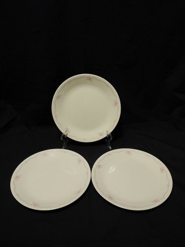 Lot of (3) Corelle English Breakfast Pattern Dinner Plates 10-1/4" Pink ...
