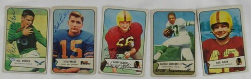 Lot of 5 Signed 1953 Topps Football Neil Worden Vito Parilli Harry ...
