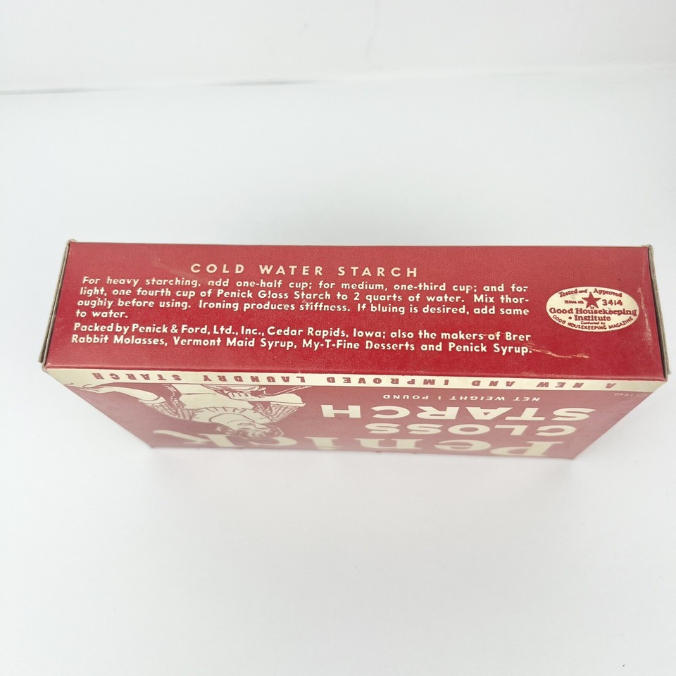 Vintage Penick Gloss Starch 1940 Laundry Starch Net Weight 1 lb NEW ...
