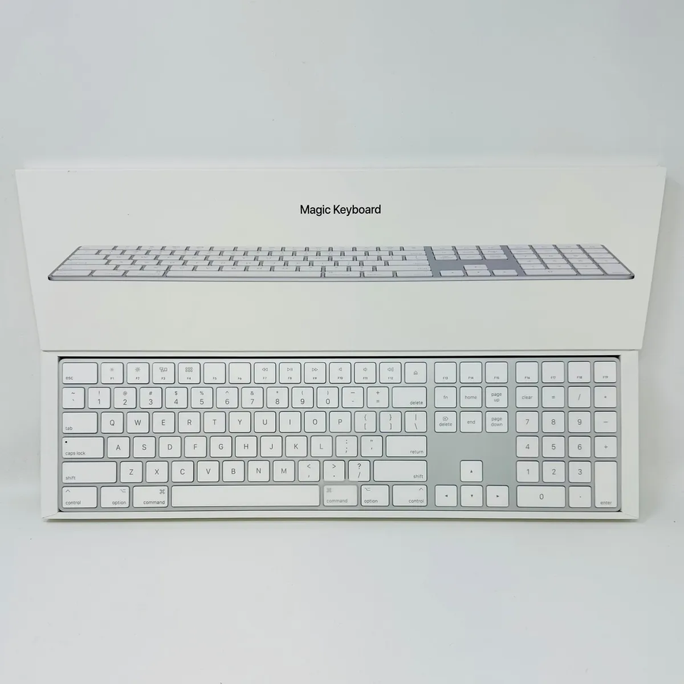 Apple Magic Keyboard with Numeric Keypad Silver/White MQ052LL/A A1843 ...
