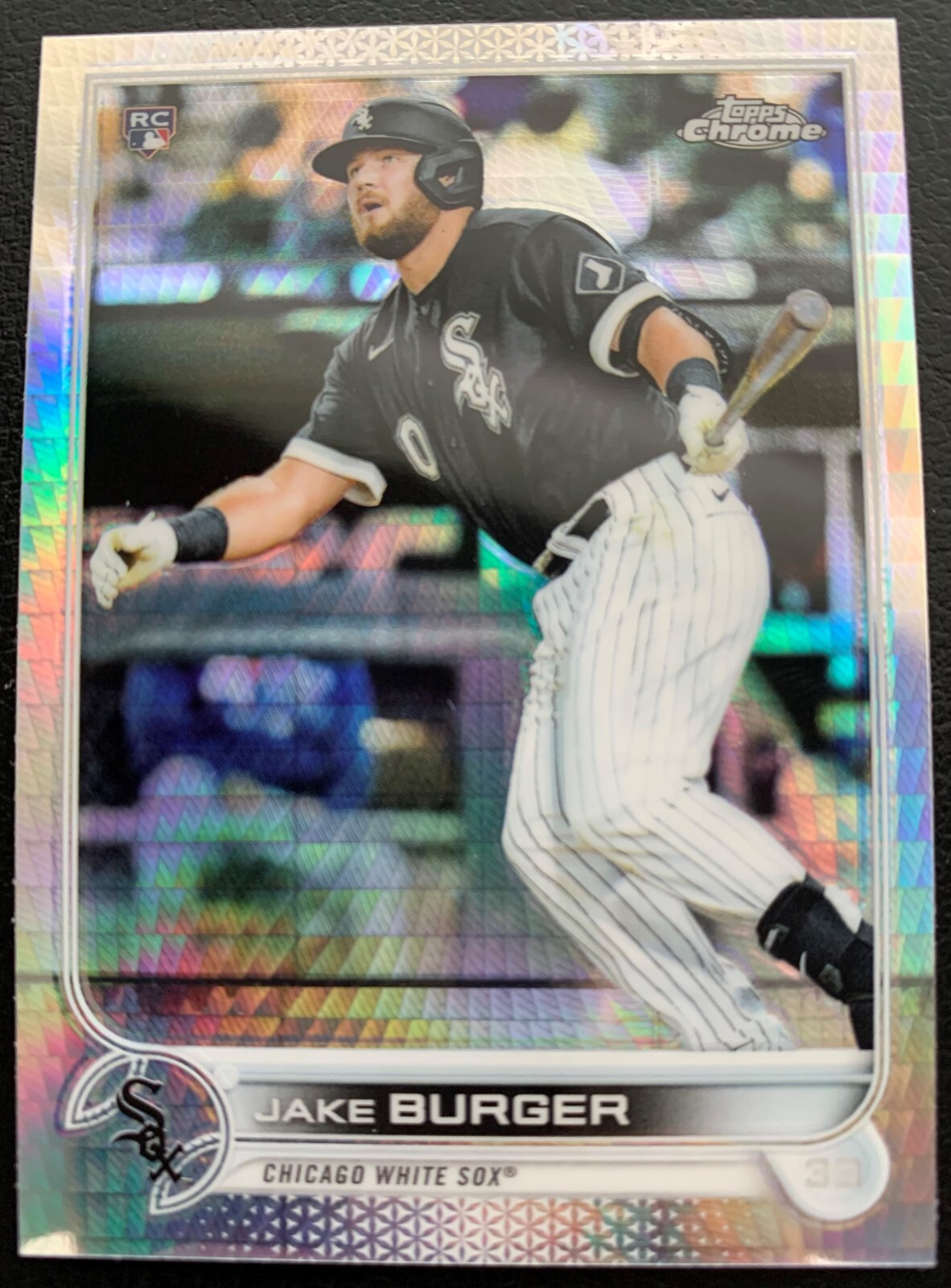 2022 TOPPS CHROME JAKE BURGER CHICAGO WHITESOX RC #29 HYPER PRISM ...